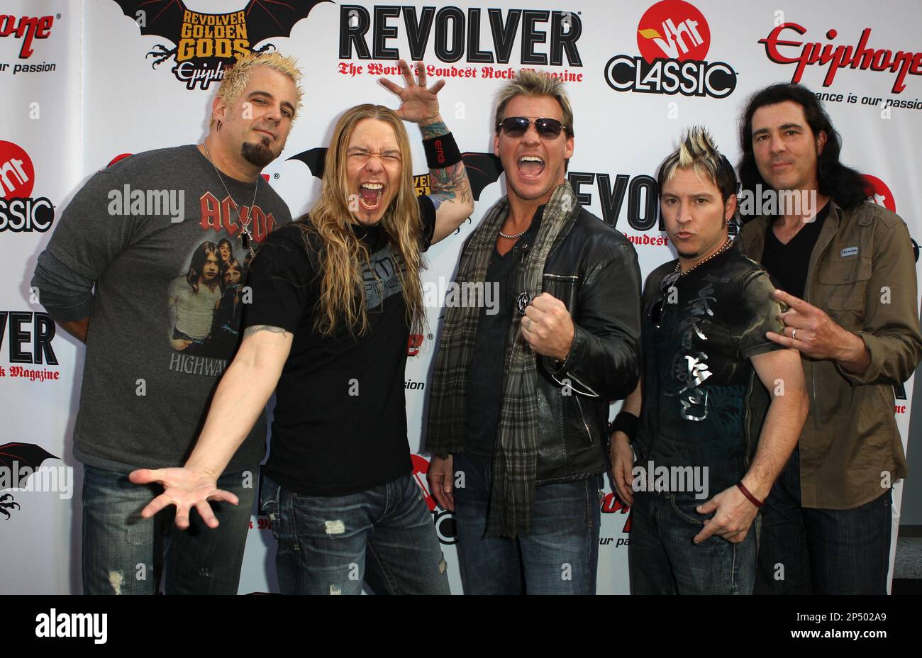 Chris Jericho with his band FOZZY arrive at the 3rd Annual Revolver ...