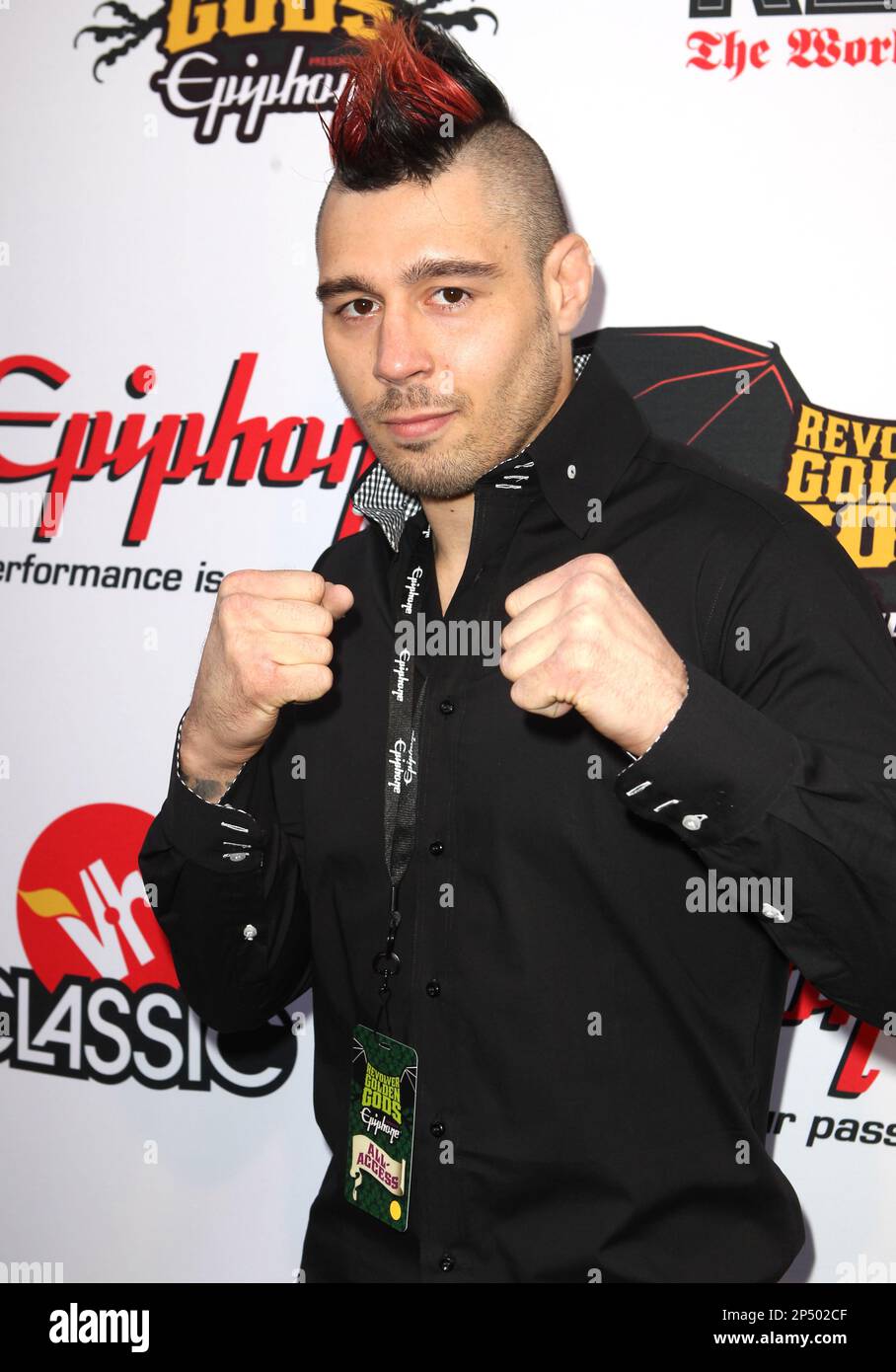 MMA star Dan "The Outlaw" Hardy arrives at the 3rd Annual Revolver ...