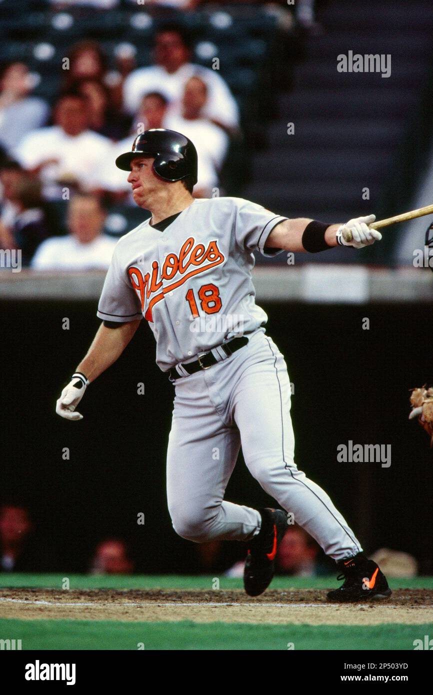 Jeff Conine of the Baltimore Orioles during a game against the Anaheim ...
