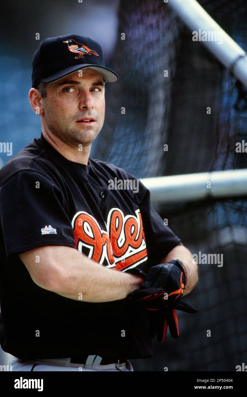 Mike Bordick of the Baltimore Orioles during a game against the Anaheim ...