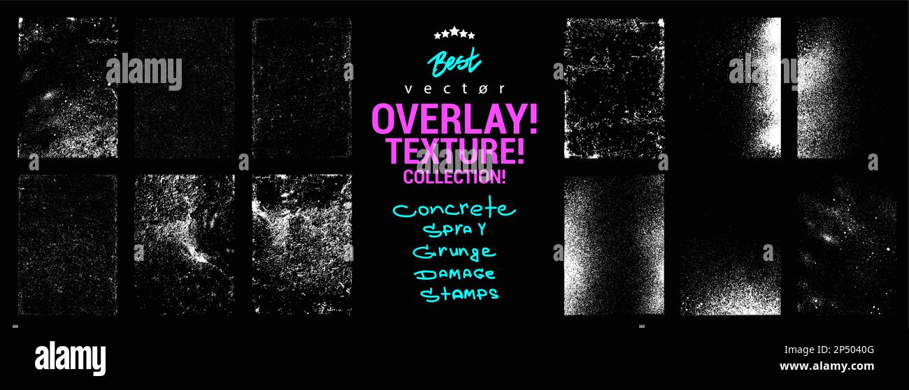 Overlays texture in stamps format with effect damage Stock Vector Image ...