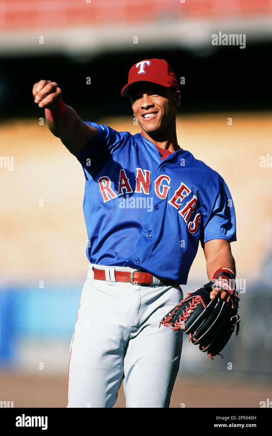 Royce Clayton of the Texas Rangers during a game against the Los ...