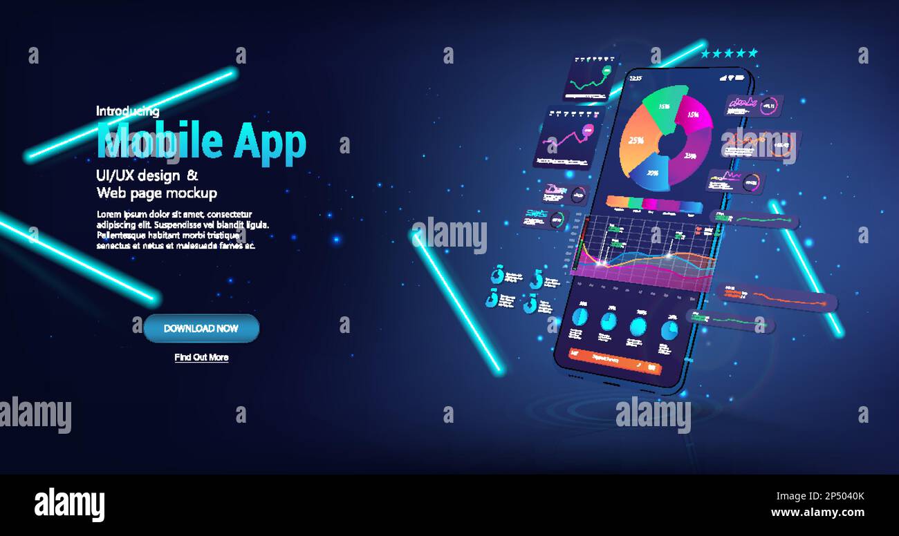 Perspective Smartphone With Ui Ux Interface Mobile App Coding And Customization Concept Stock