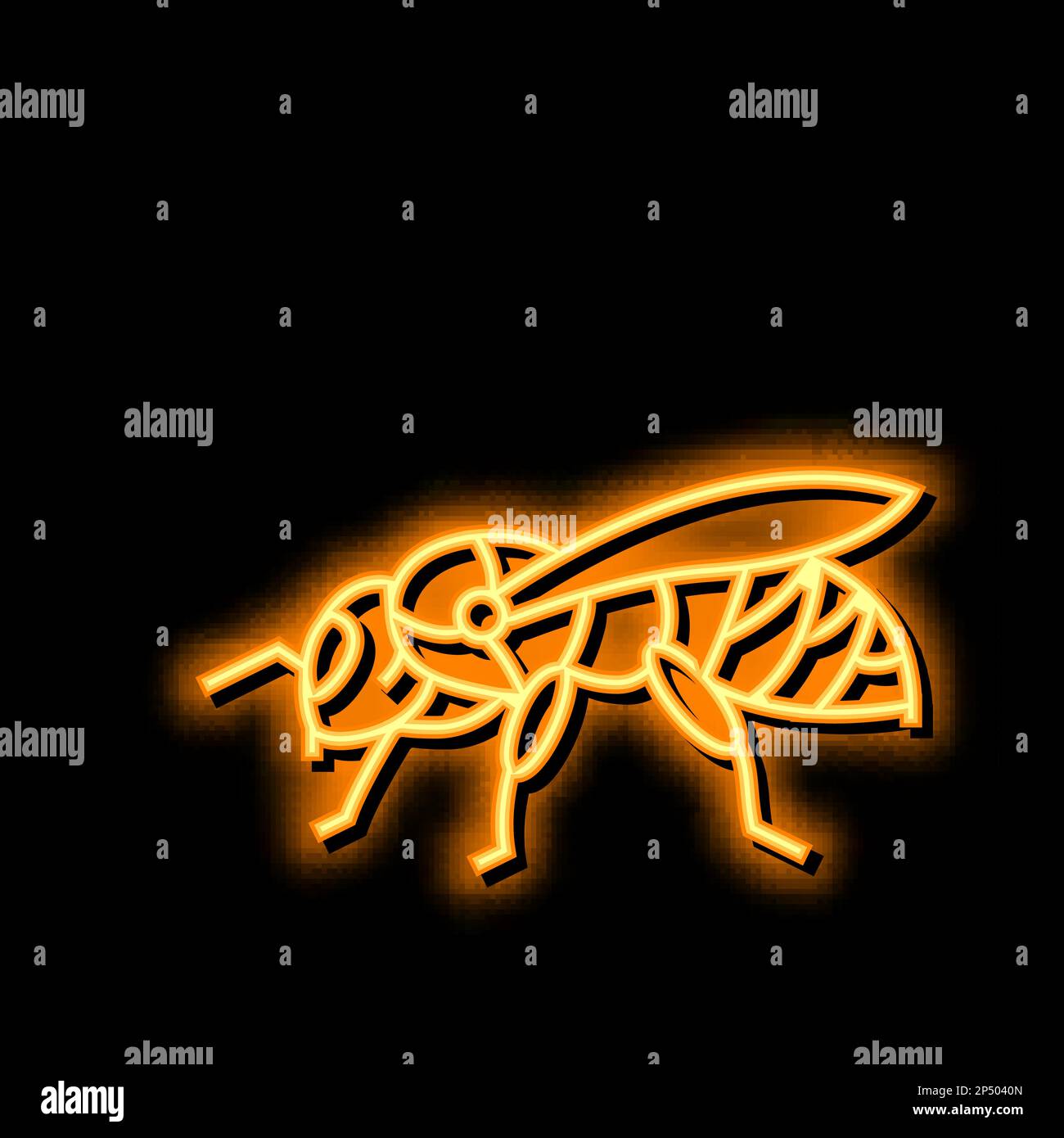 bee insect neon glow icon illustration Stock Vector Image & Art - Alamy
