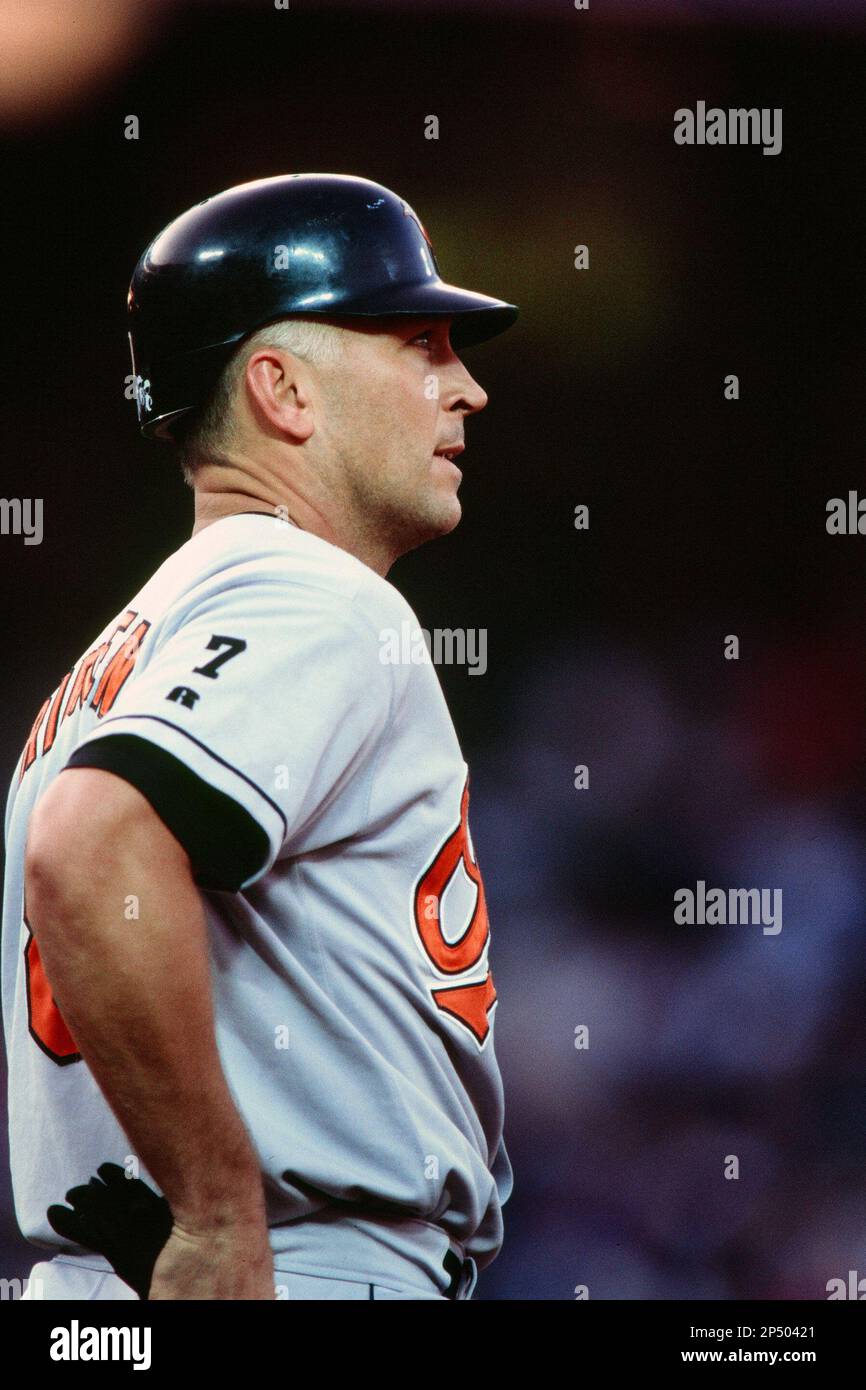 Cal Ripken jr. of the Baltimore Orioles during a game against the ...
