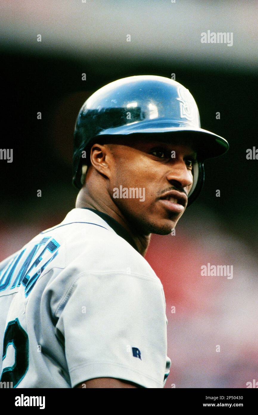Brian Hunter of the Seattle Mariners during a game against the Los ...