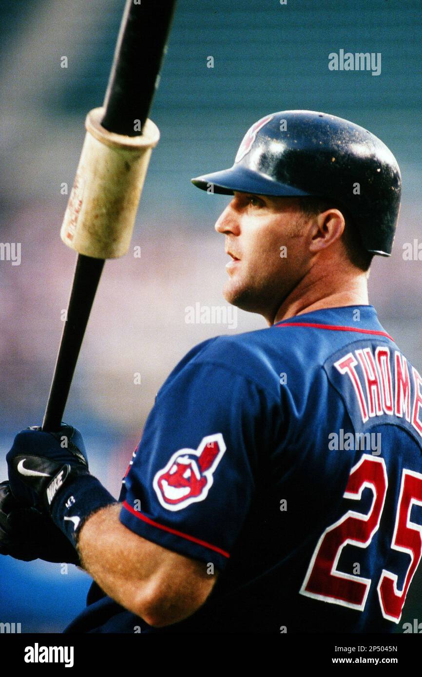 Jim Thome of the Cleveland Indians during a game against the Anaheim ...