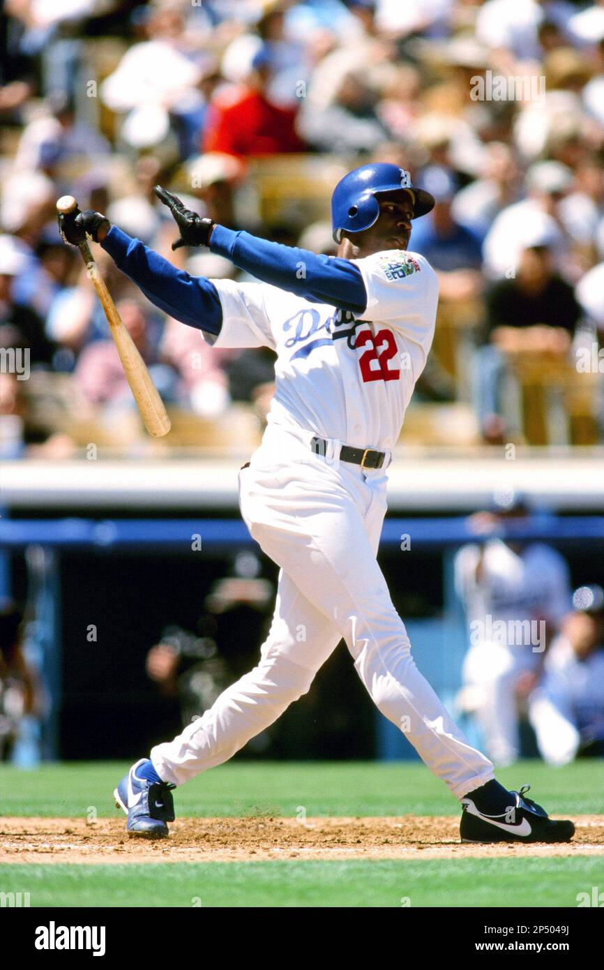 Devon White of the Los Angeles Dodgers during a game at Dodger Stadium ...