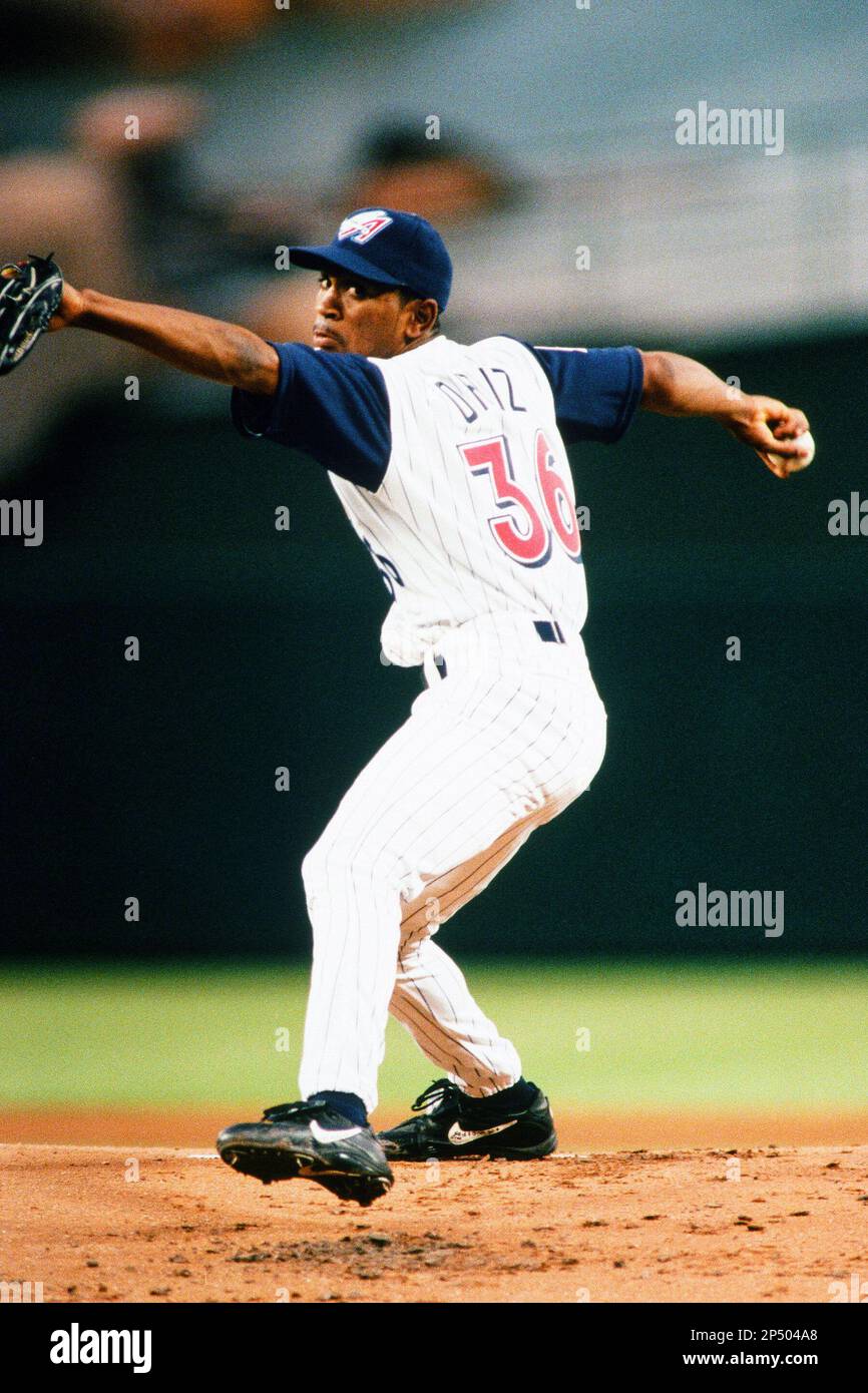 Ramon Ortiz of the Anaheim Angels during a game circa 1999 at Angel ...