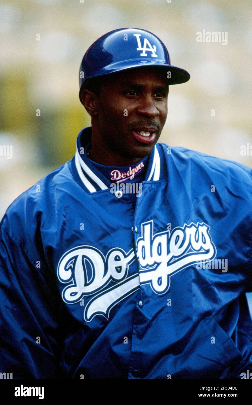 Devon White of the Los Angeles Dodgers during a game at Dodger Stadium ...
