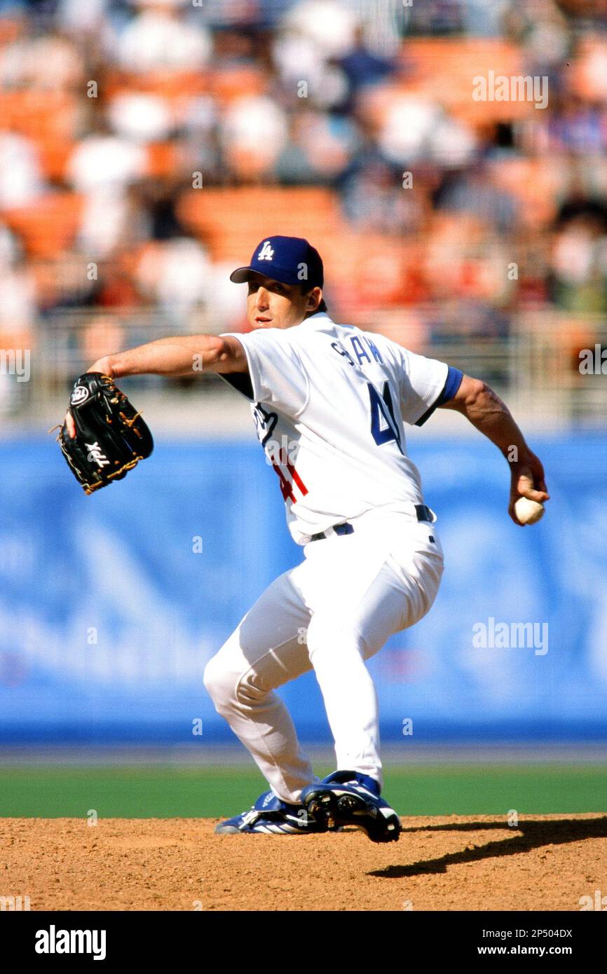 Jeff Shaw of the Los Angeles Dodgers during a game at Dodger Stadium ...