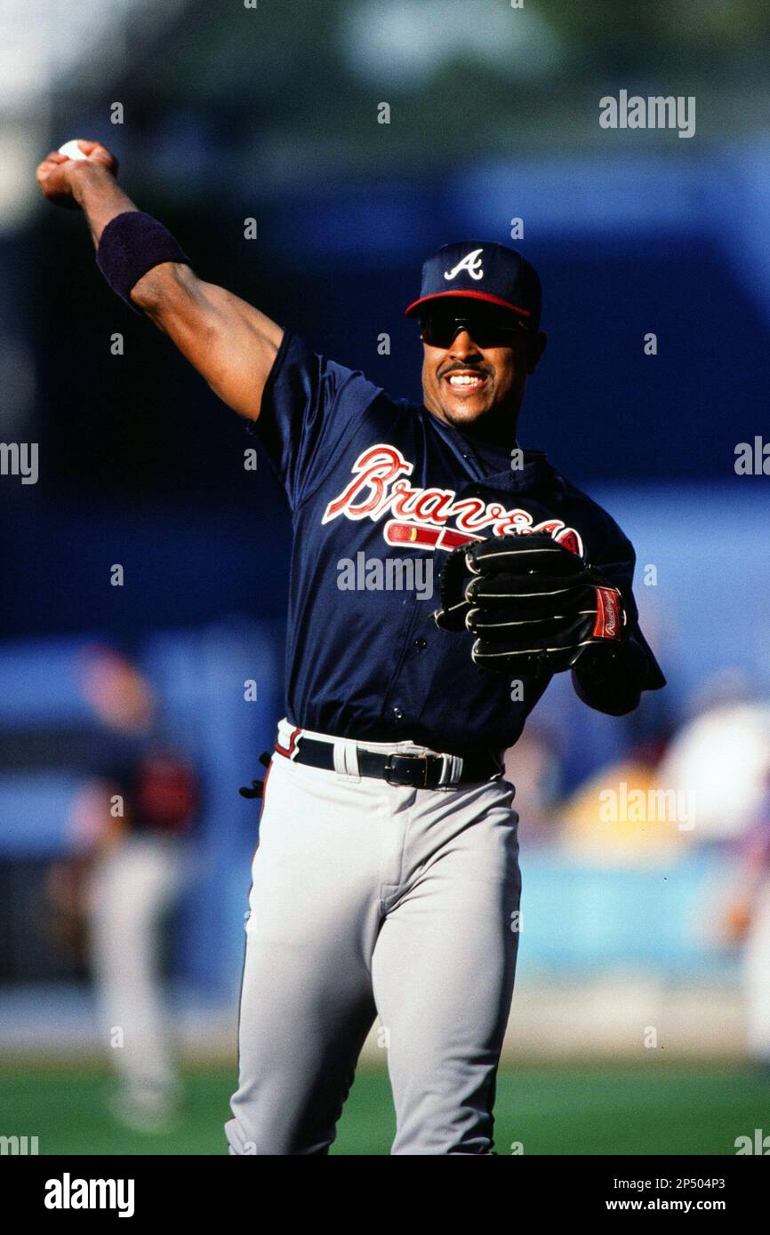 Brian Jordan of the Atlanta Braves during a game against the Los ...