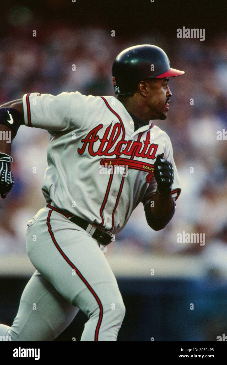 Brian Jordan of the Atlanta Braves during a game against the Los ...