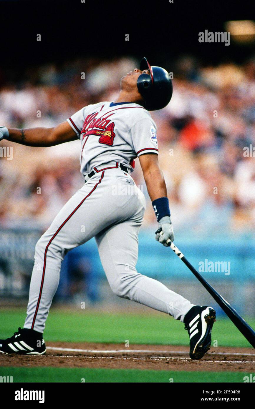 Andruw Jones of the Atlanta Braves during a game against the Los ...