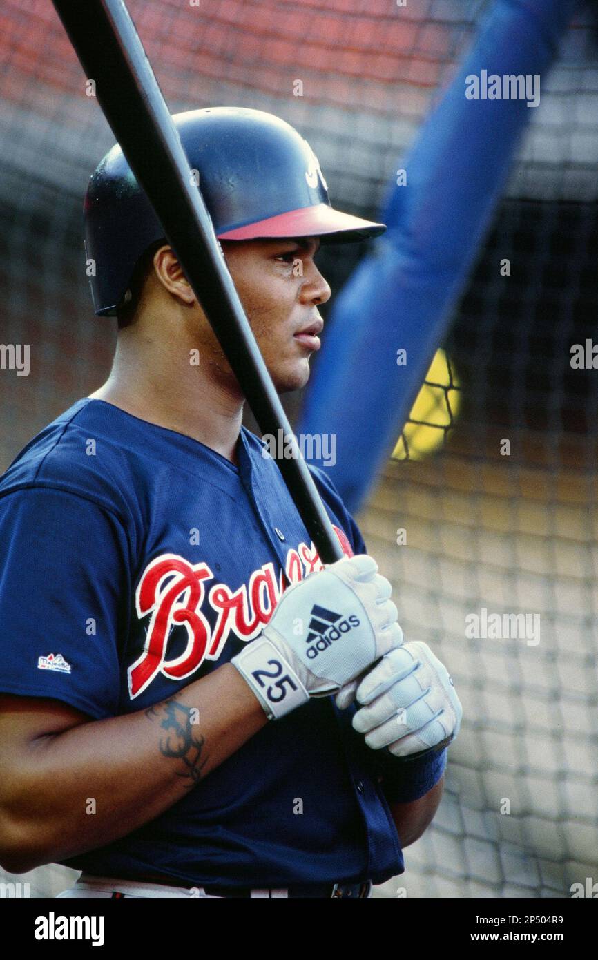 Andruw Jones of the Atlanta Braves during a game against the Los ...