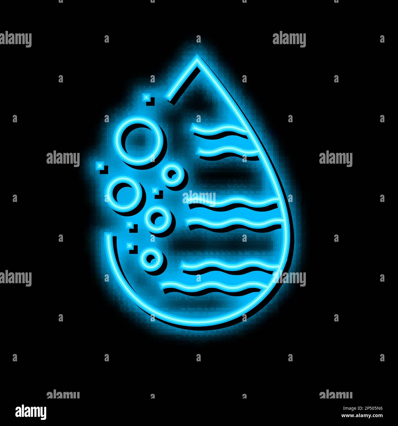Sparkling Water Neon Glow Icon Illustration Stock Vector Image And Art Alamy