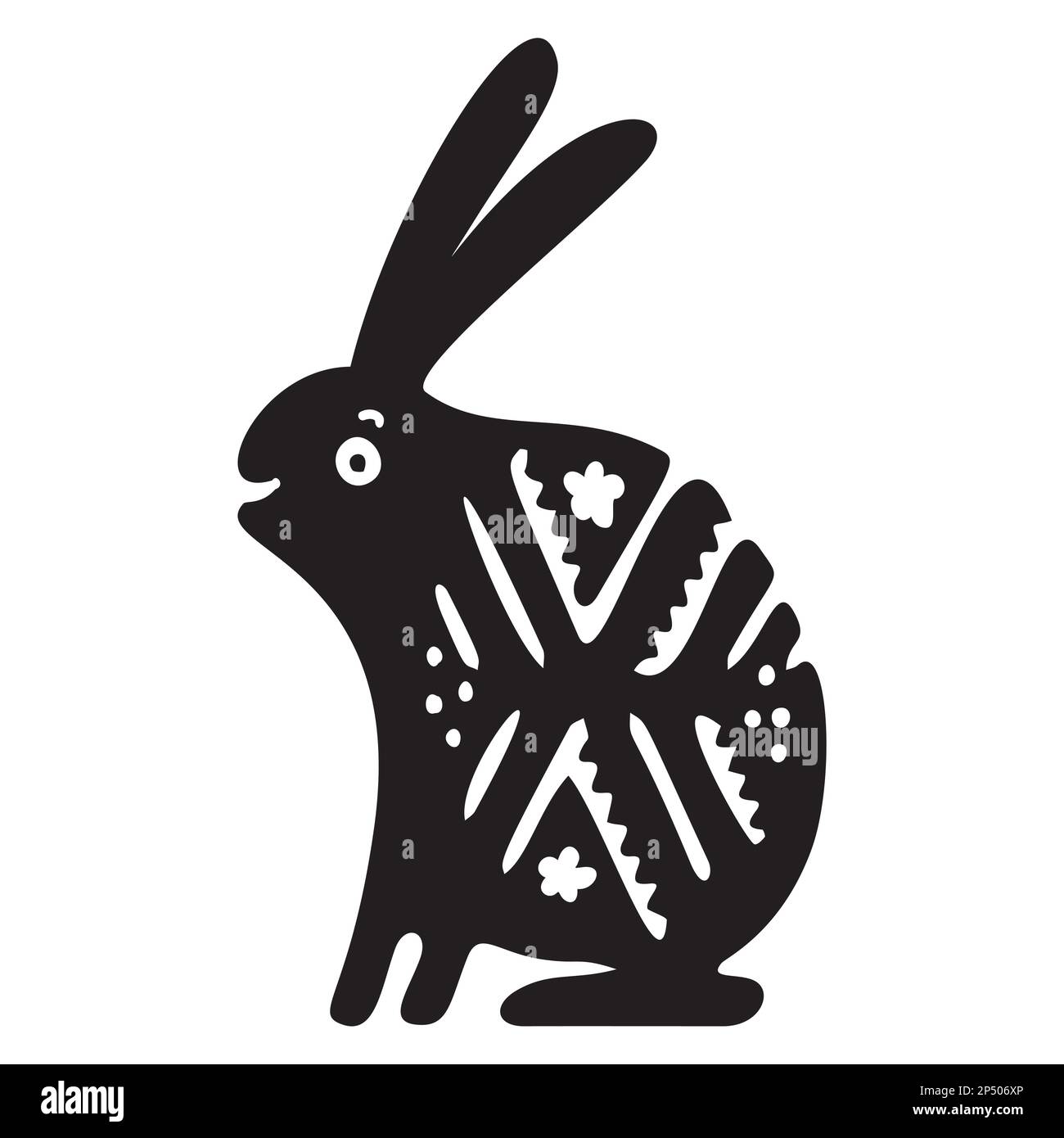 Cute easter bunny cartoon clipart. Vector rabbit motif Stock Vector ...