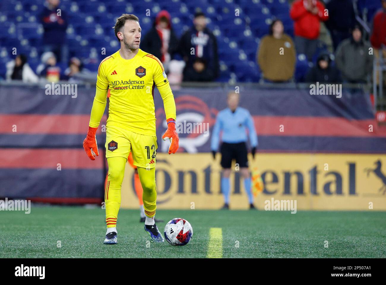 FOXBOROUGH, MA - MARCH 04: Houston Dynamo goalkeeper Steve Clark (12 ...