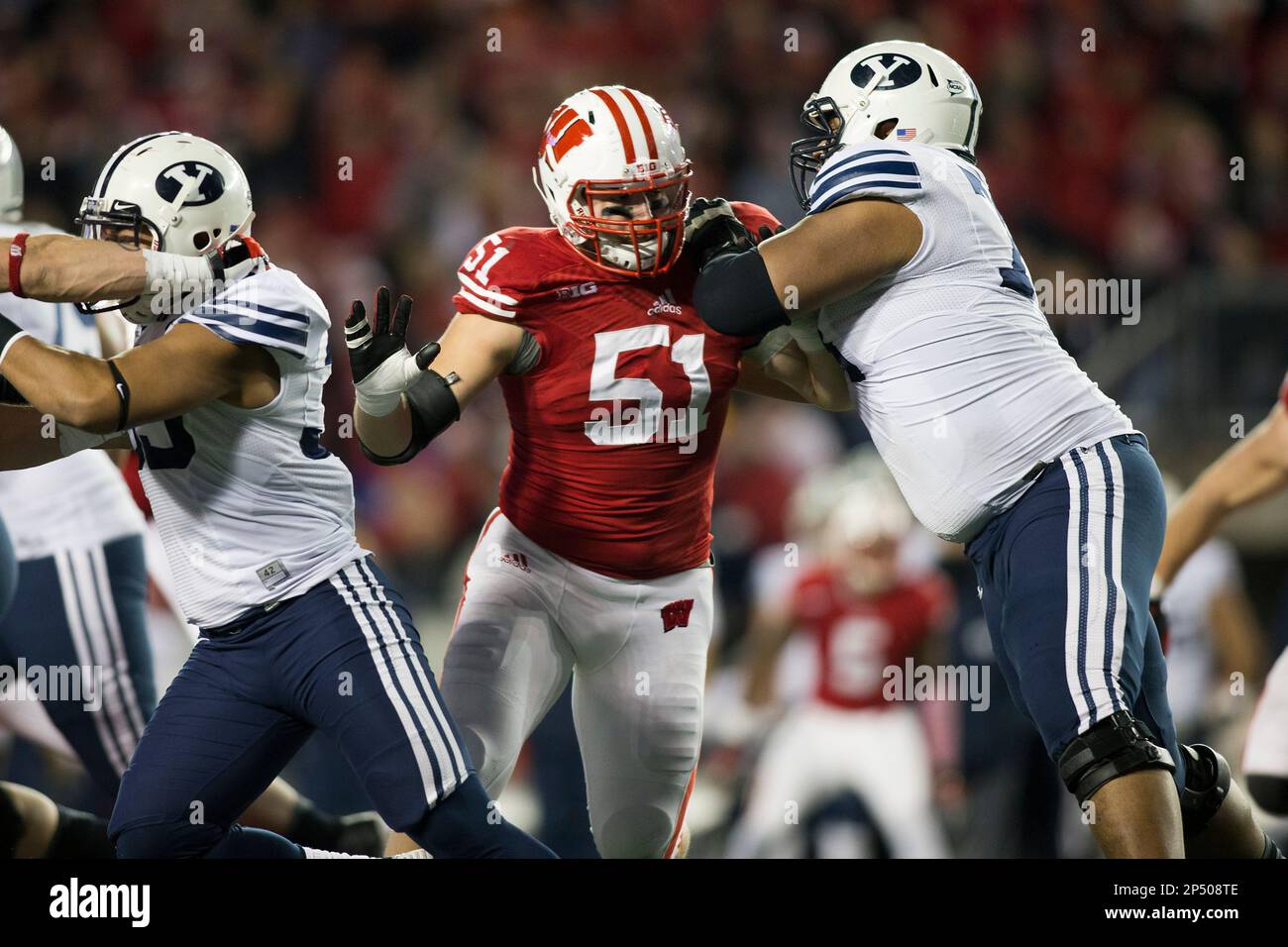 Wisconsin Badgers defensive lineman Tyler Dippel (51) plays defense ...