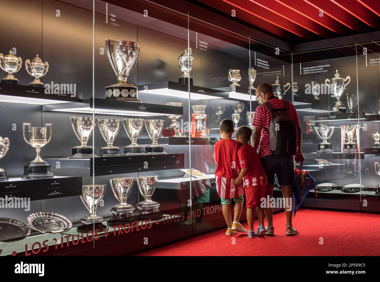 Hall of titles and trophies, Athletic Club de Bilbao museum, in San ...