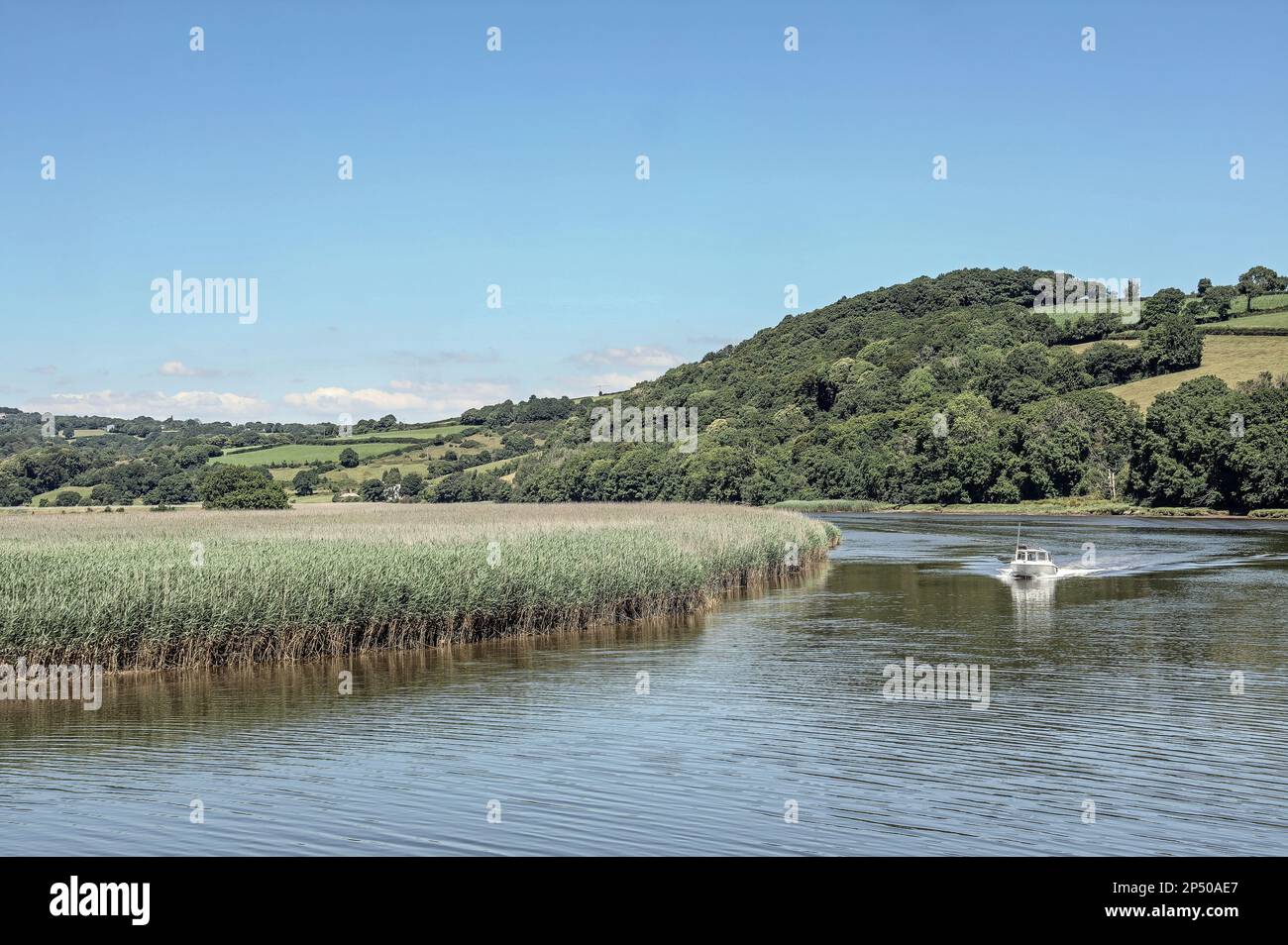 Photo illustration, A small craft glides down the River Tamar on a hot ...
