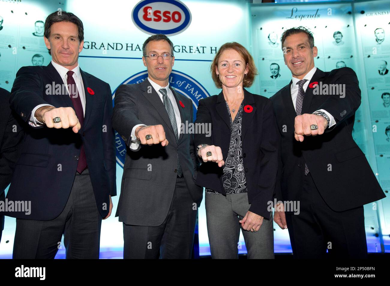 Hockey Hall of Fame inductees, from left, Brendan Shanahan,Scott ...