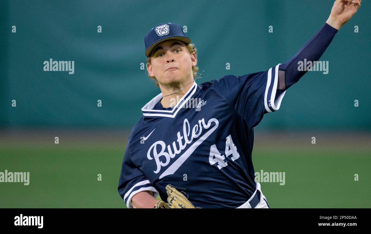 Butler pitcher Jon Vore (44) throws during an NCAA baseball game on ...