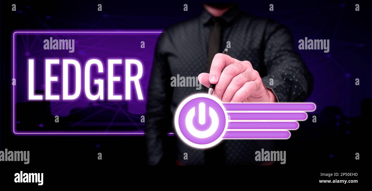 Inspiration showing sign Ledger. Business approach book or other ...