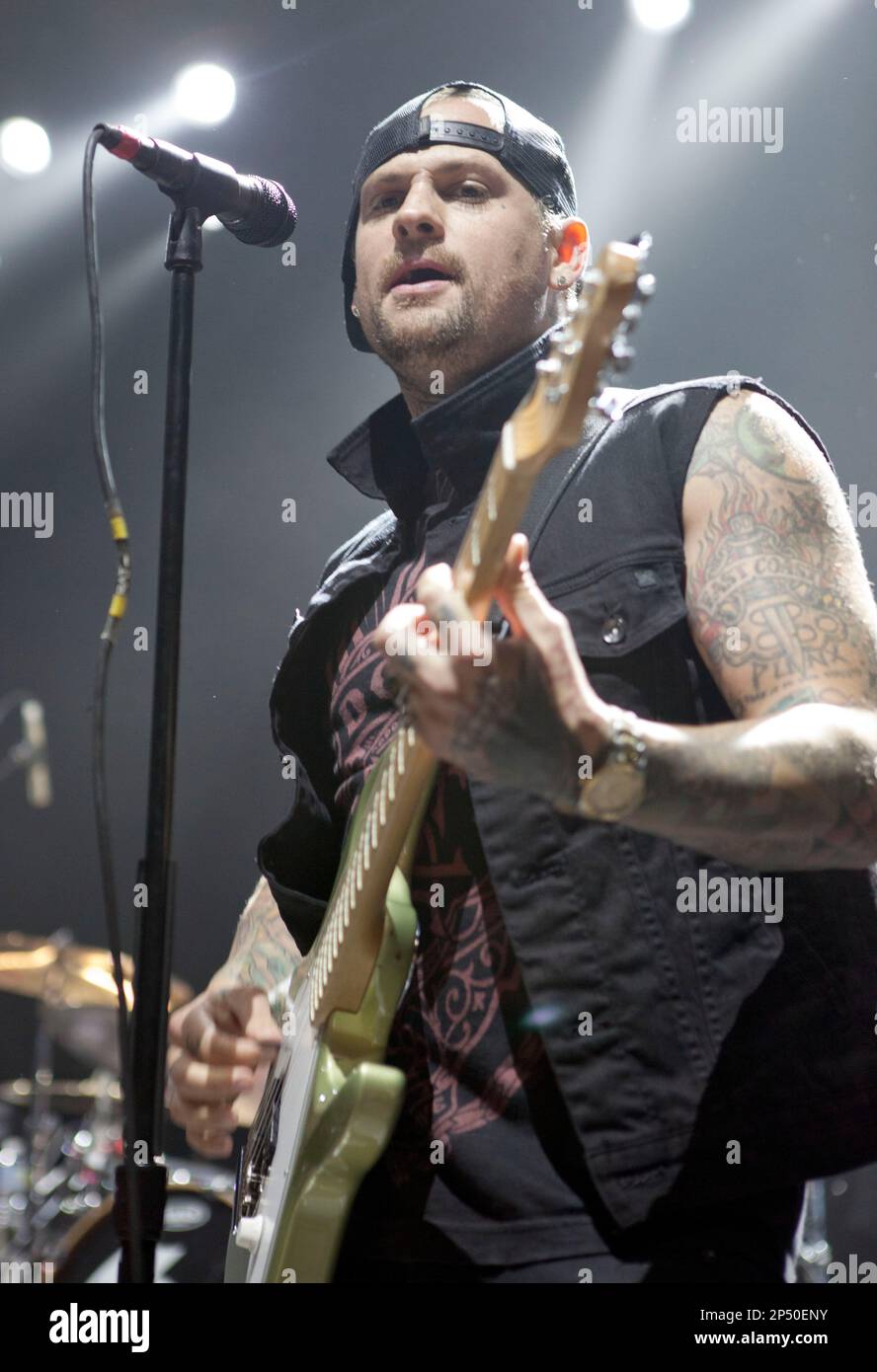 Benji Madden of the band Good Charlotte performs on stage at the ...