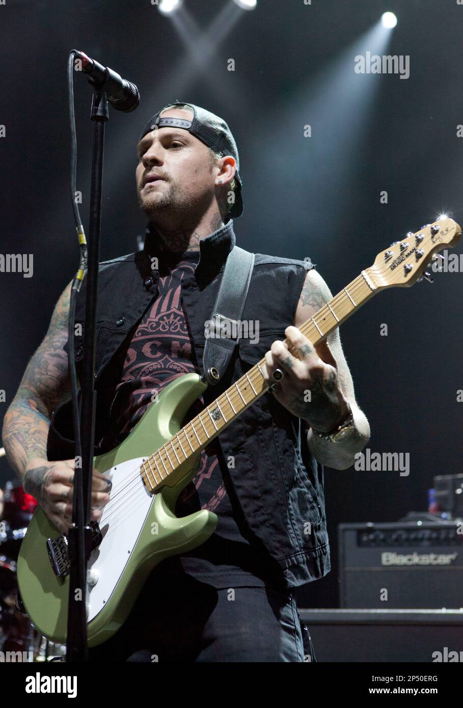 Benji Madden of the band Good Charlotte performs on stage at the ...
