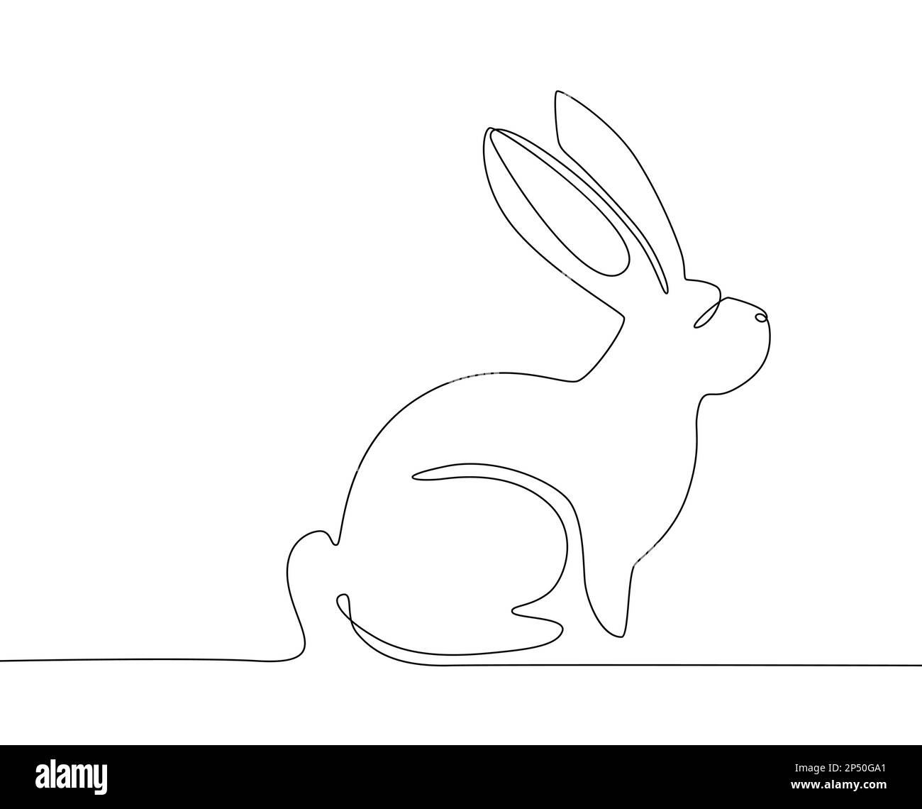 The Easter Bunny is drawn with single line Stock Vector Image & Art - Alamy