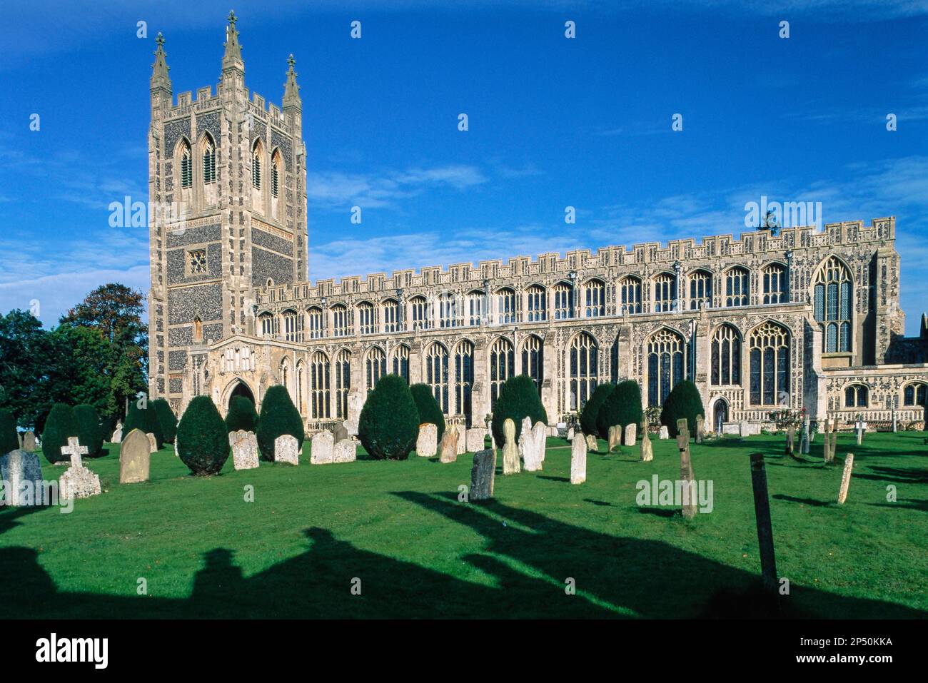 Long Melford Church, view of Holy Trinity Church - a large medieval ...