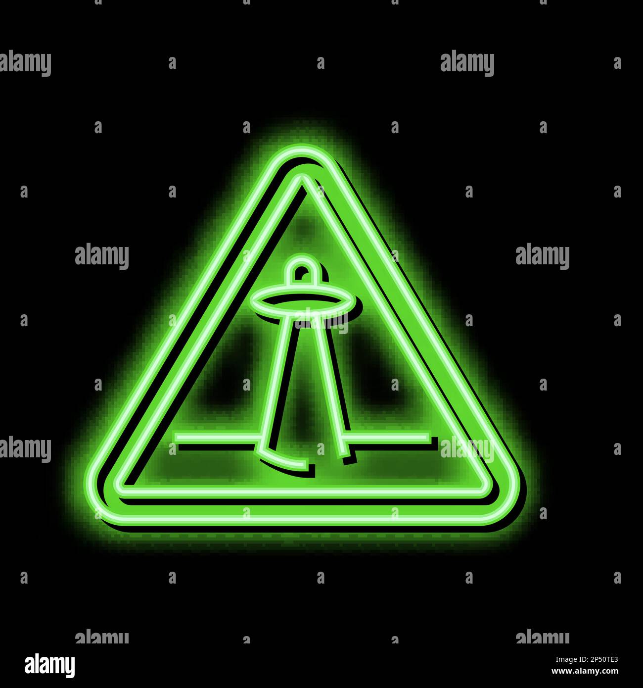 alien abduction warning neon glow icon illustration Stock Vector Image ...