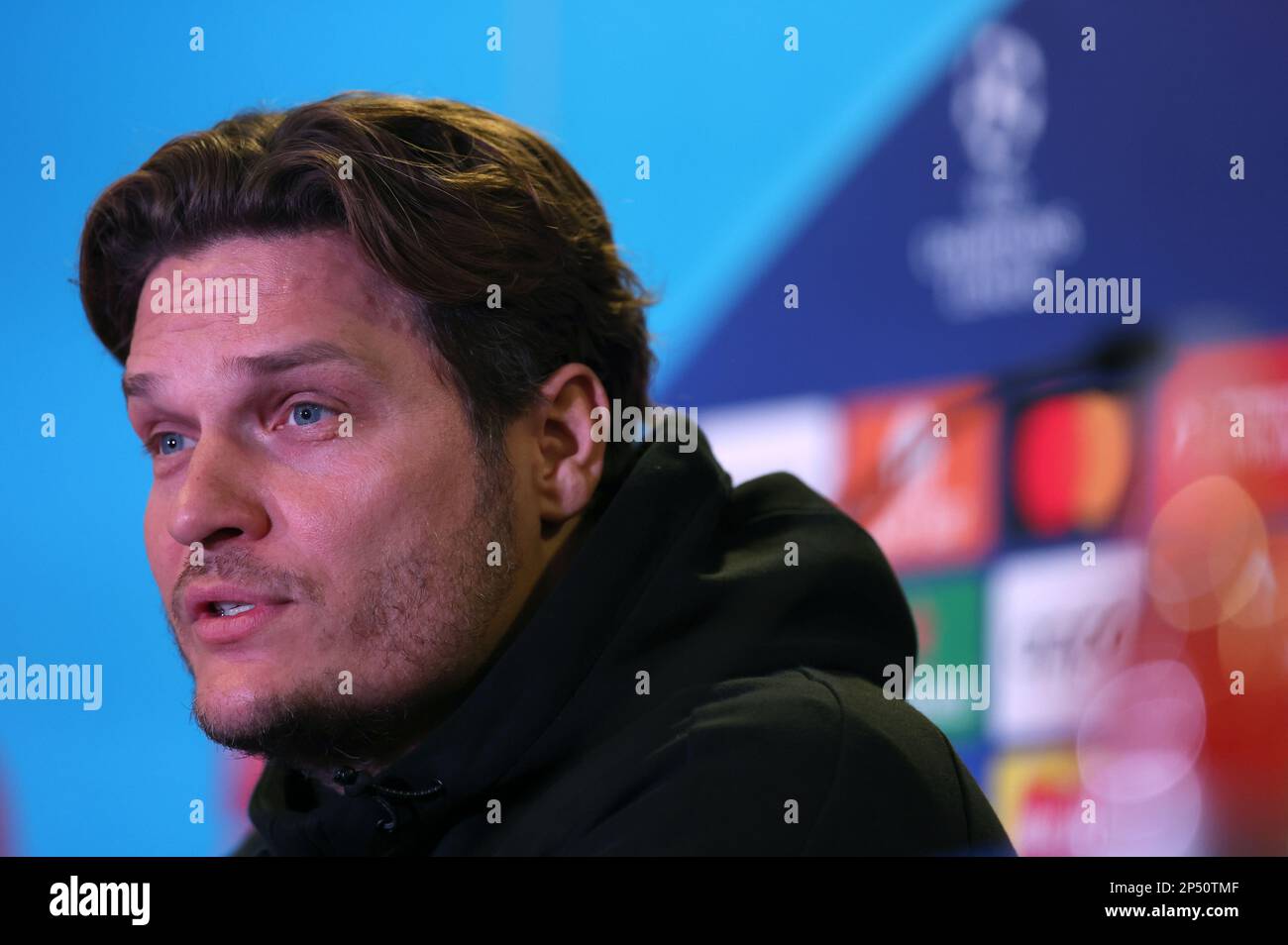 Borussia Dortmund manager Edin Terzic during a press conference at ...