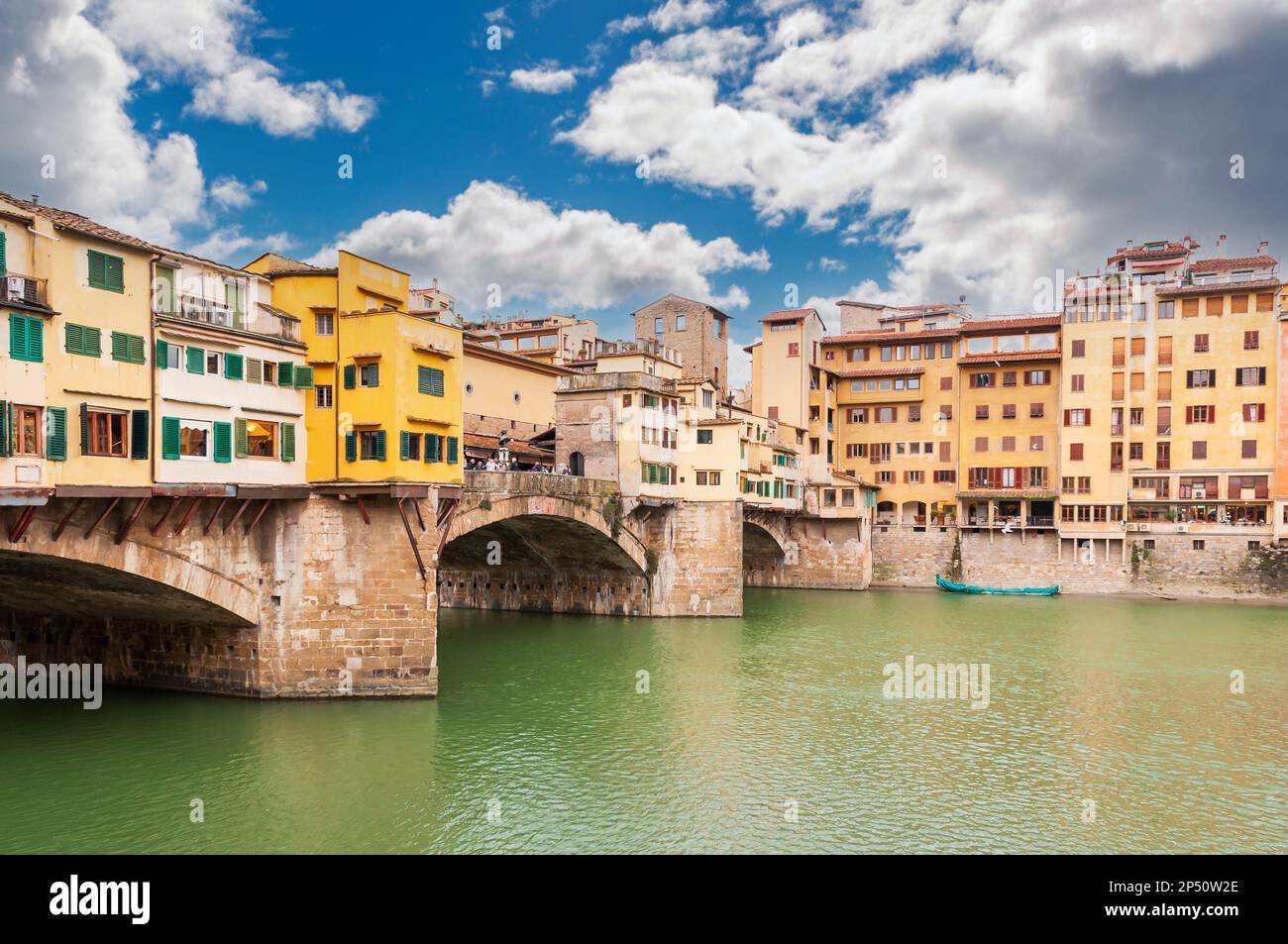 Famous Ponte Vecchio on the Arno river in Florence, Italy Stock Photo ...