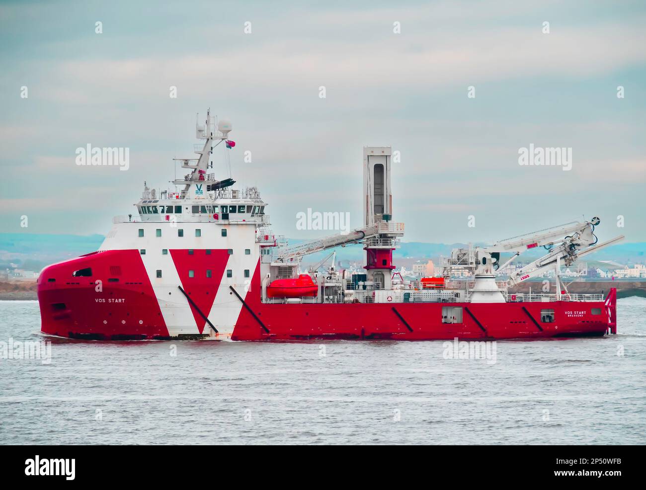 Offshore Supply Ship VOS START IMO 9730505 entering Teesport. Ship has ...