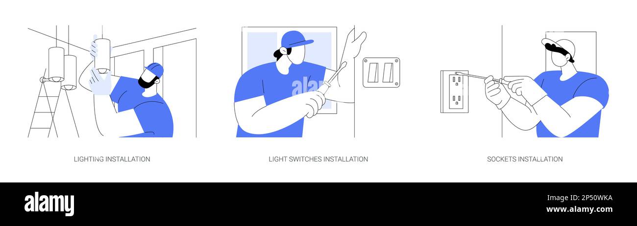 Electricity installation abstract concept vector illustrations Stock ...