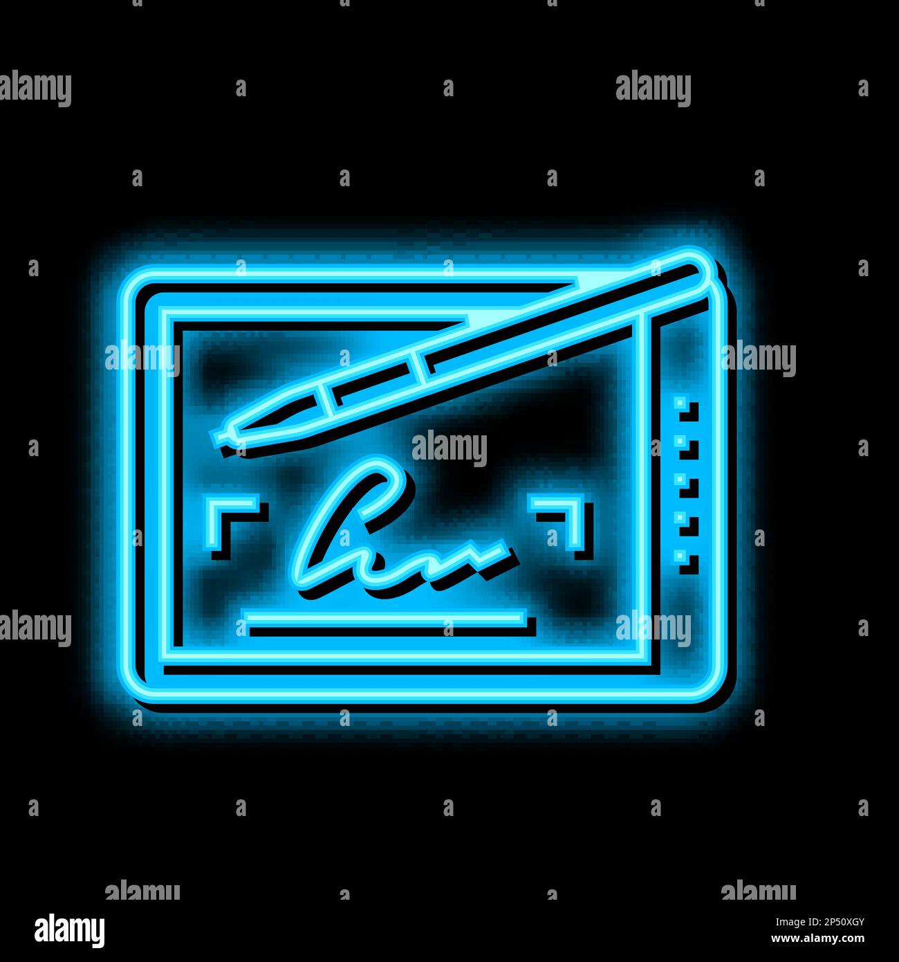 signature digital neon glow icon illustration Stock Vector Image & Art ...