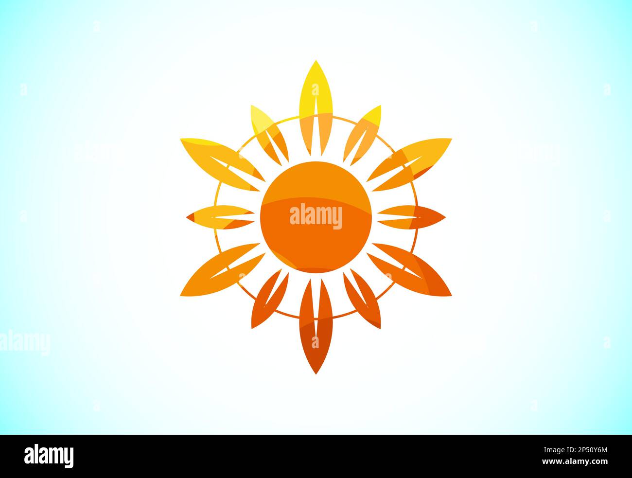 Abstract polygonal sun logo design, Solar sunburst icon. Geometric ...