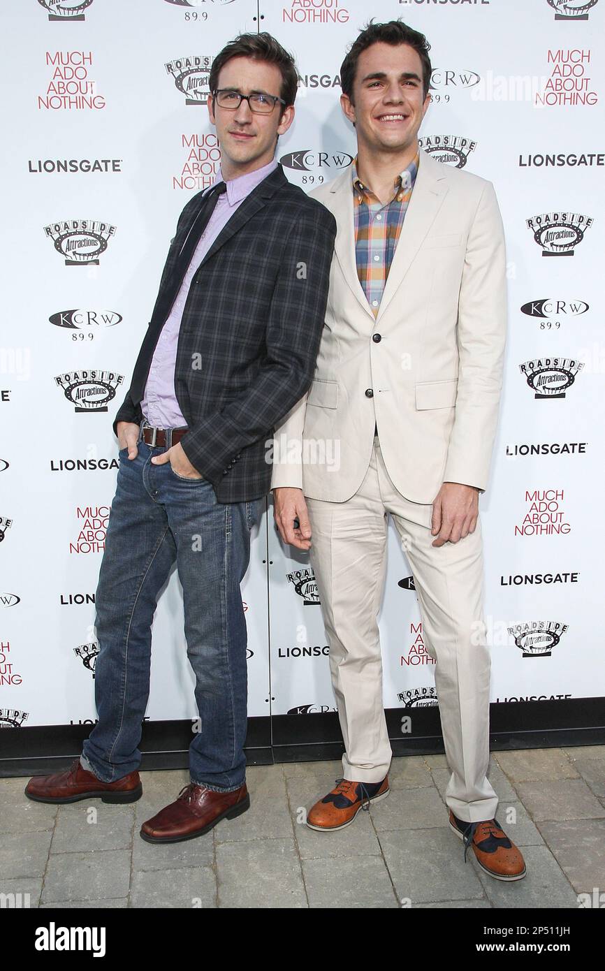 Actors Brian McElhaney and Nick Kocher (R) attend the screening of ...