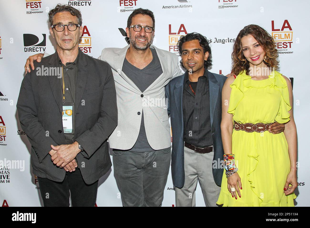 (L-R) Producer Sam Kitt, director Henry Barrial and producers Hitesh ...