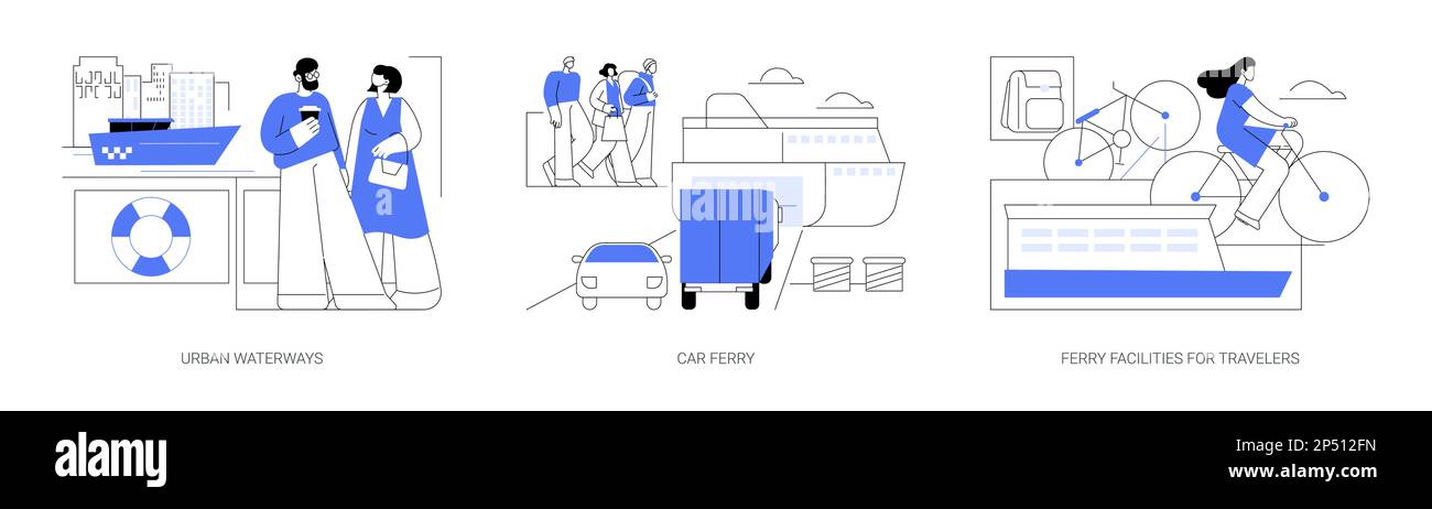 Ferry boat abstract concept vector illustrations Stock Vector Image ...