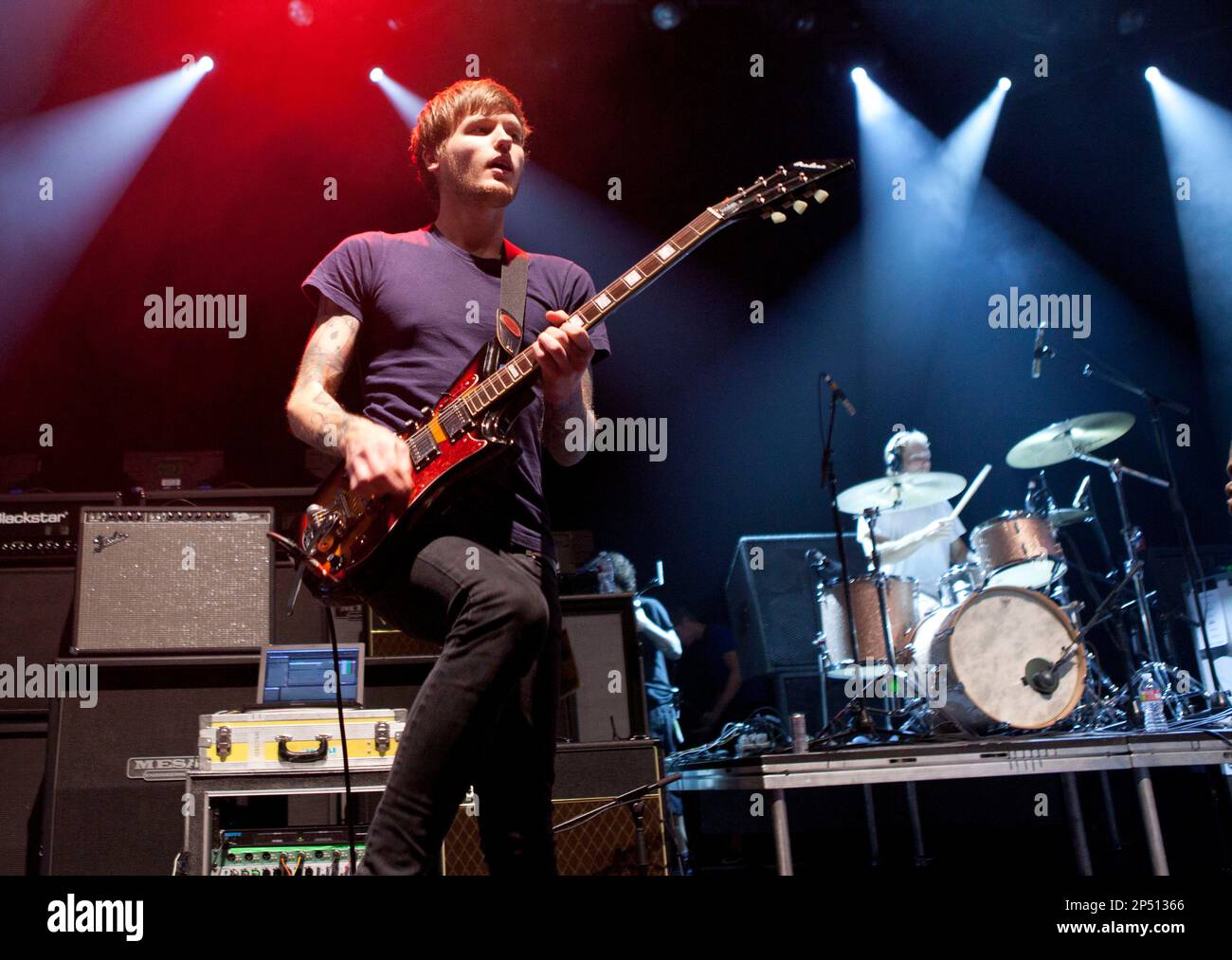 Andrew Richards of HelloGoodbye performs on stage at the Hollywood ...
