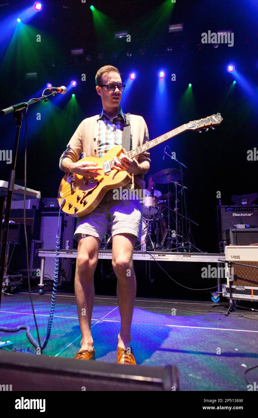 Forrest Kline of HelloGoodbye performs on stage at the Hollywood ...