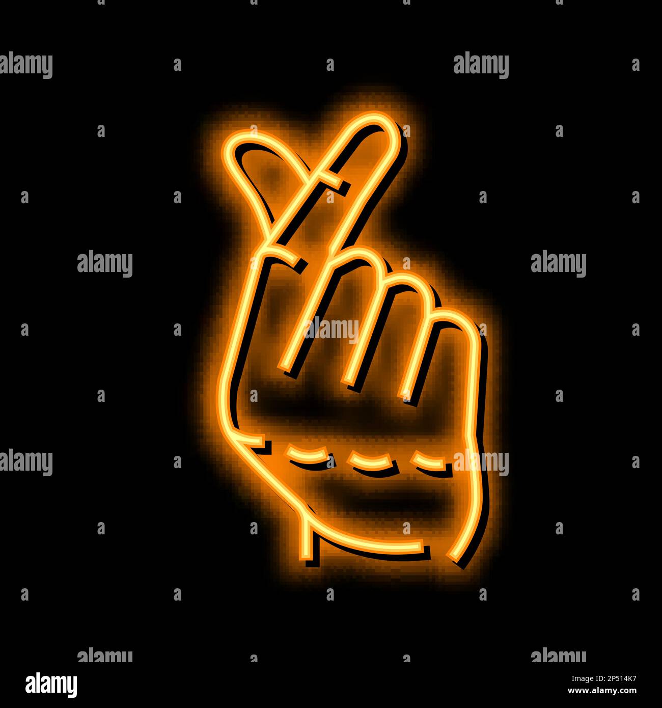 love hand gesture neon glow icon illustration Stock Vector Image & Art ...