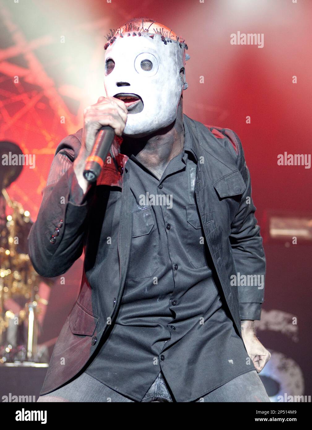 Vocalist Corey Taylor "#8" of Slipknot performs on stage at the ...