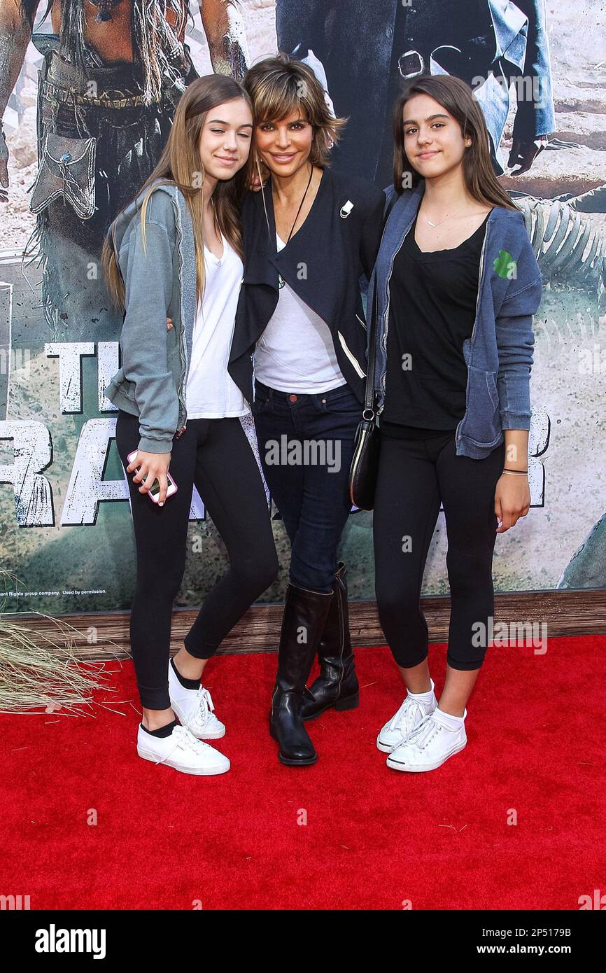 Actress Lisa Rinna (C), daughters Delilah Hamlin and Amelia Hamlin ...