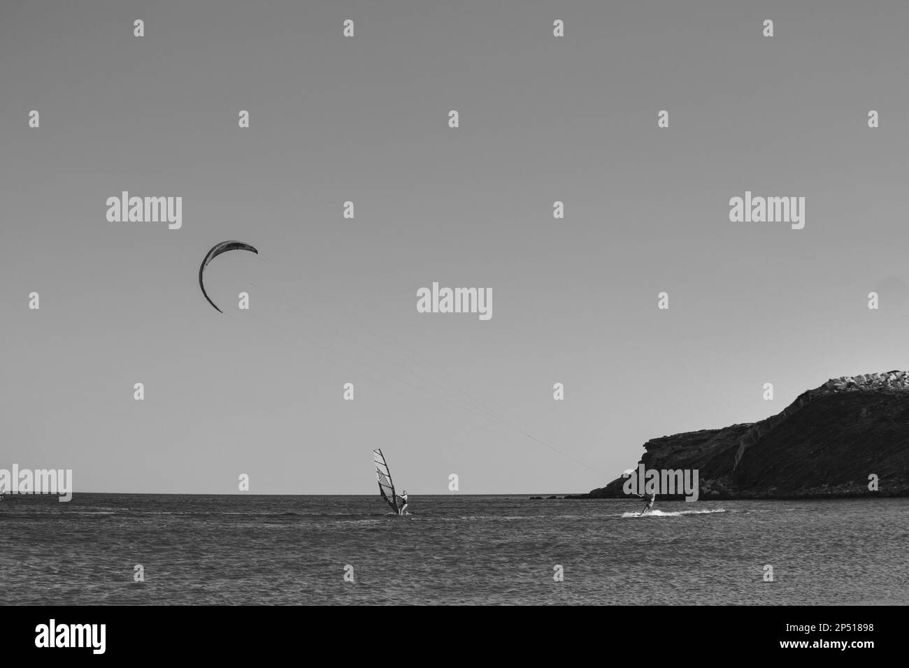Prasonisi beach, rhodes Black and White Stock Photos & Images - Alamy