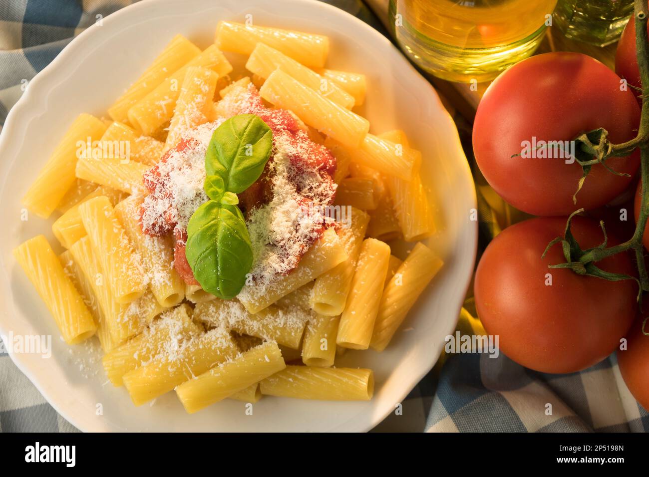 dish with macaroni on the table with ingredients Stock Photo - Alamy