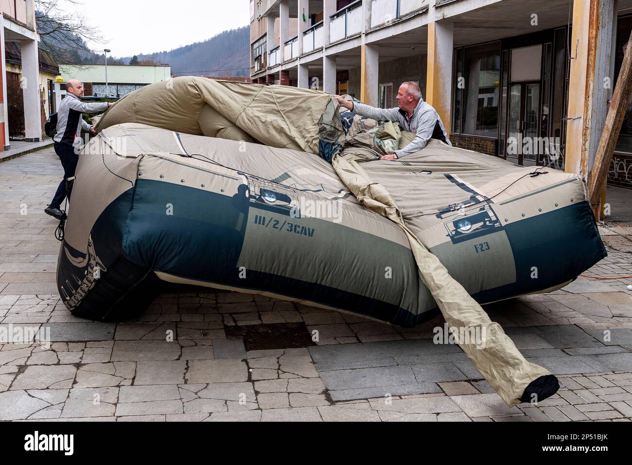 Decin, Czech Republic. 06th Mar, 2023. Inflatable Abrams decoys in ...